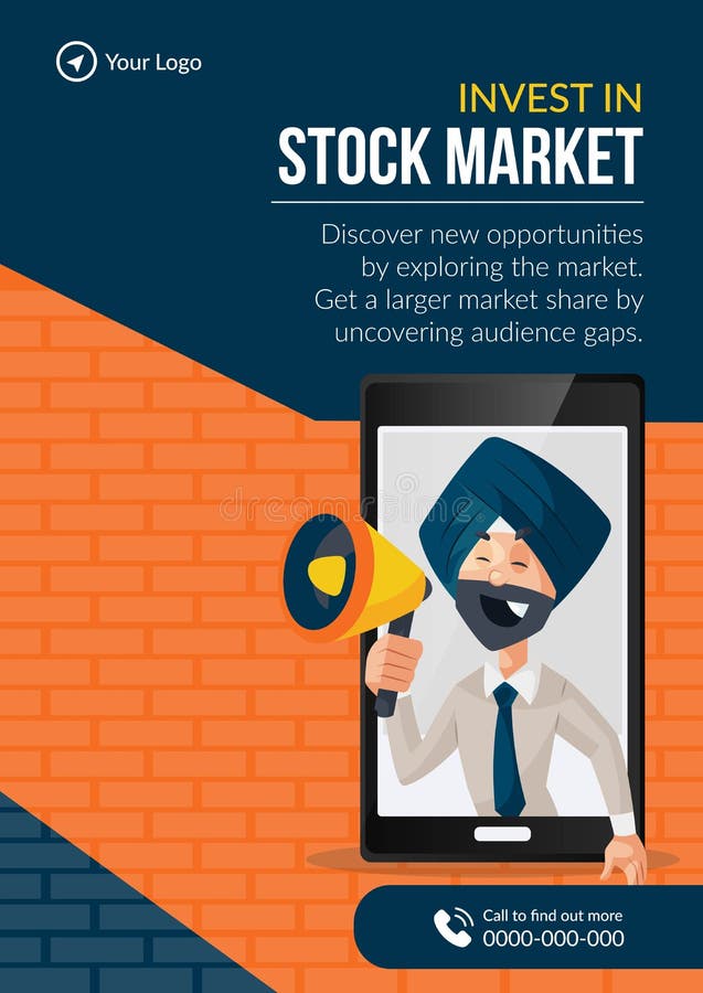 Flyer Design of Invest in Stock Market Stock Vector - Illustration of ...