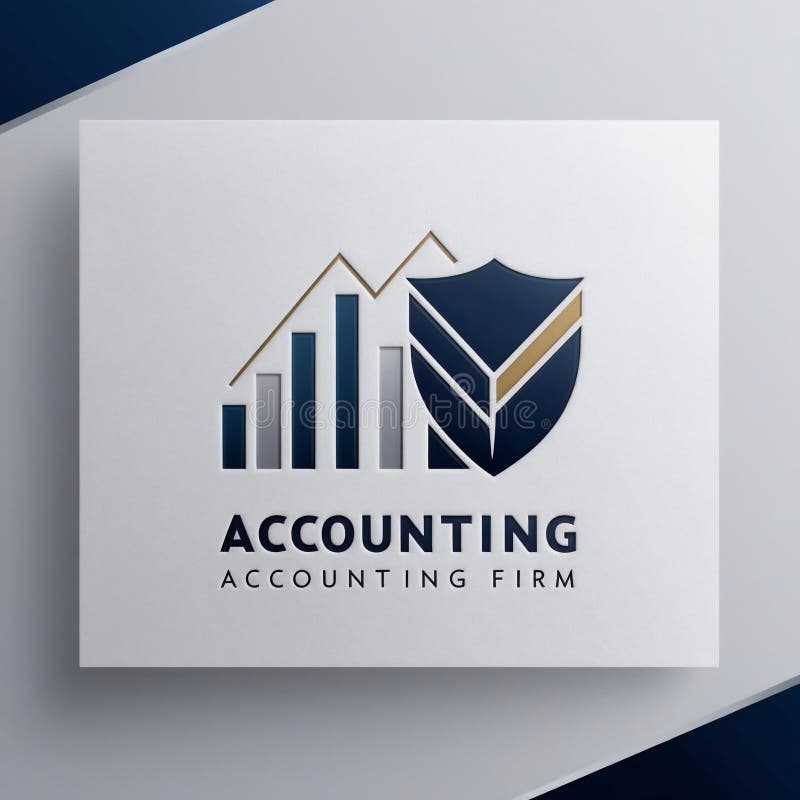 Accounting Firm Logo with Business Chart and Shield Icon Stock ...