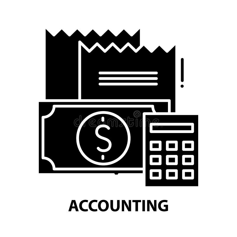 Accounting Icon, Black Vector Sign with Editable Strokes, Concept ...