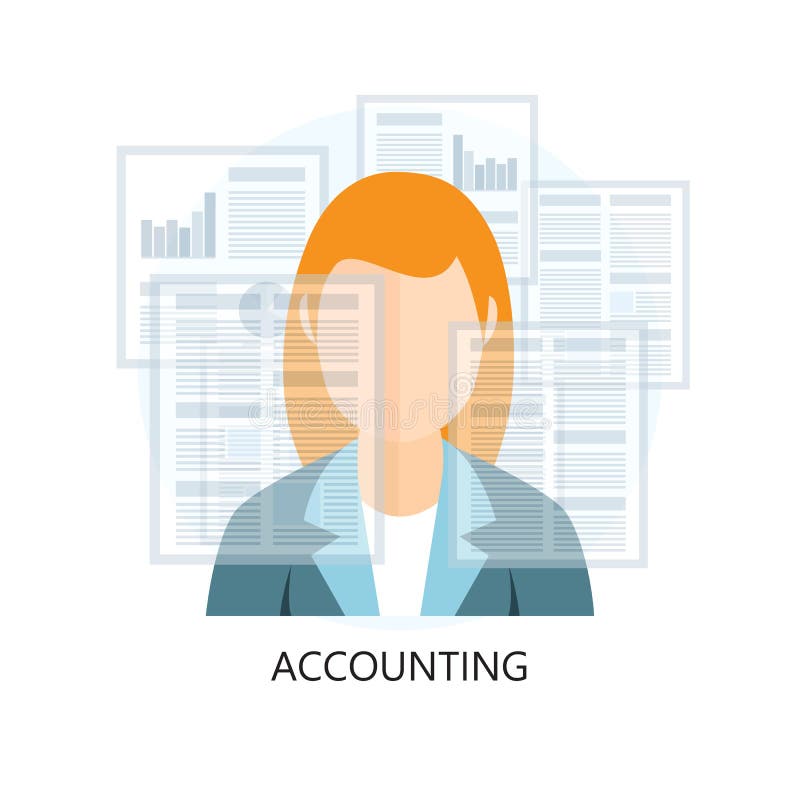 Accounting Icon with Businesswoman Stock Vector - Illustration of ...