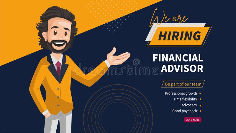 We are Hiring Financial Advisor Landscape Banner Stock Vector ...