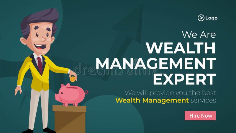 Wealth Management Cartoon Style Landscape Banner Stock Vector ...