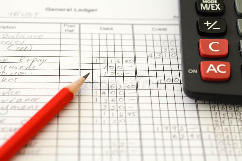 Accounting Ledger Office Desk Stock Photo - Image of flow, payroll ...