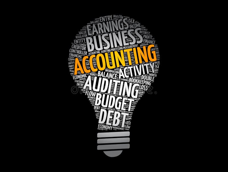 Accounting Light Bulb Word Cloud Collage, Business Concept Background ...