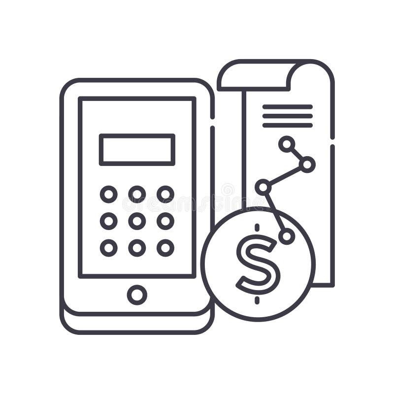 Accounting Line Icon, Outline Symbol, Vector Illustration, Concept Sign ... Accounting Line Icon, Outline Symbol, Vector Illustration, Concept Sign ...
