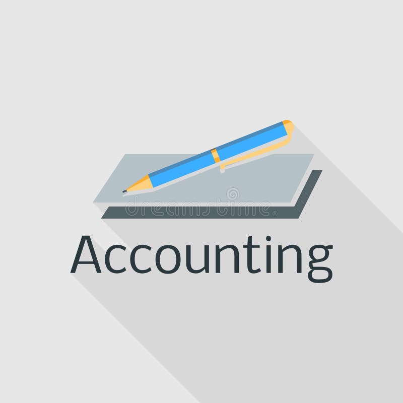 Accounting Pen Logo, Flat Style Stock Vector - Illustration of analyze ...