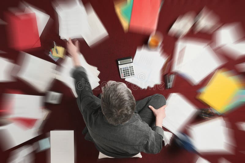Accounting and Processing a Mess of Paperwork Stock Image - Image of ...