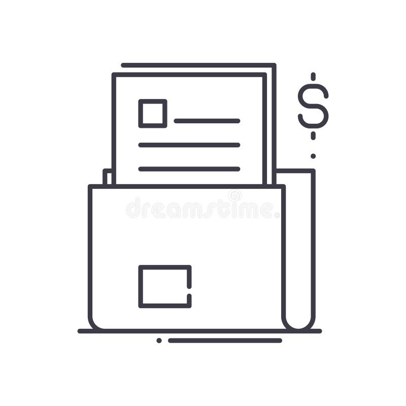 Accounting Records Icon, Linear Isolated Illustration, Thin Line Vector ...
