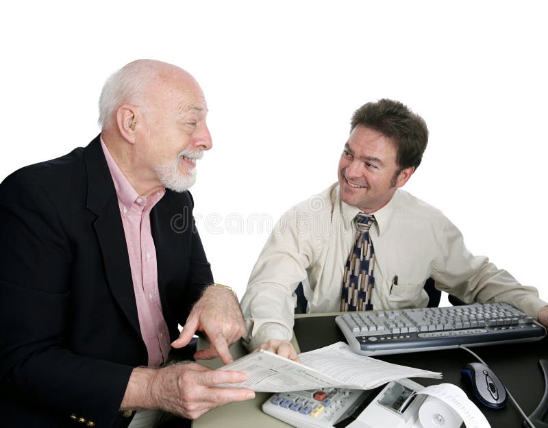 Accounting Series - Happy Sr. Man Stock Photo - Image of businesswoman ...