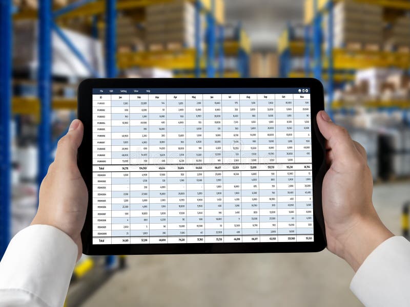 Accounting Software on Computer Screen Showing Financial Statement ...