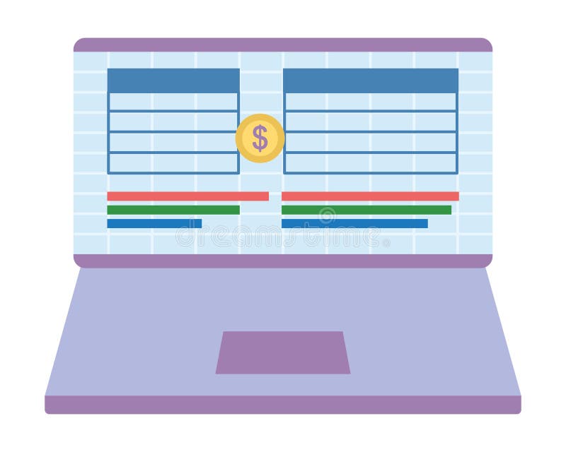 Accounting Software Laptop Spreadsheet Digital Report Dollar Interface ...