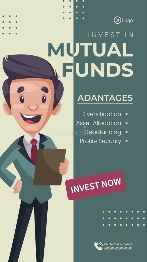 Invest in Mutual Funds Portrait Template Design Stock Vector ...