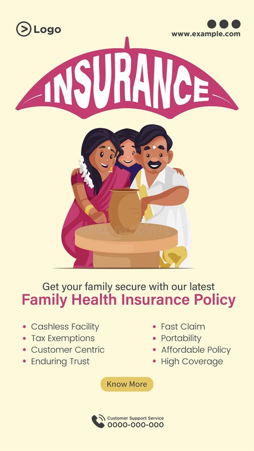 Life Insurance Portrait Template Design Stock Vector - Illustration of ...