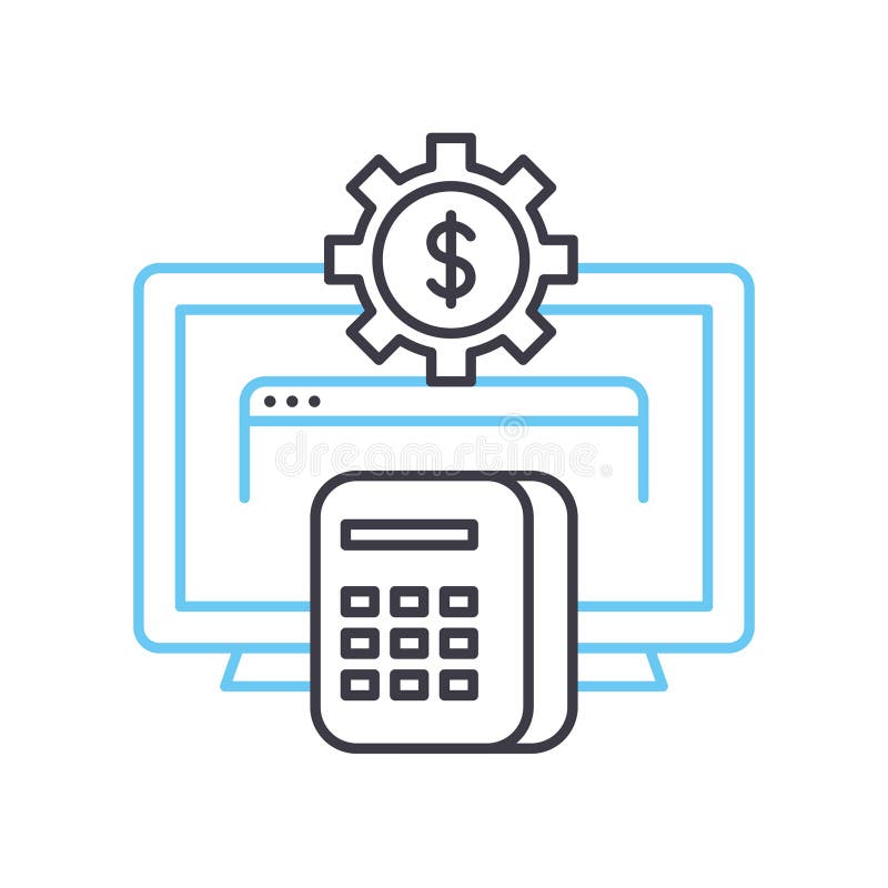 Accounting System Line Icon, Outline Symbol, Vector Illustration ...
