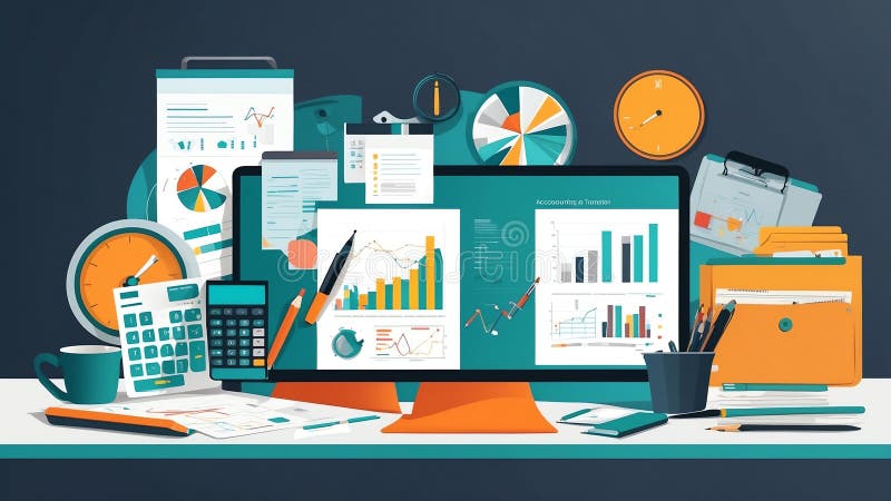 Accounting Themed Wallpaper for Presentations and Offi Ai Generated ...