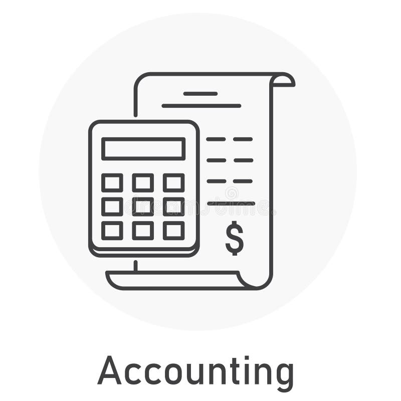 Accounting Vector Line Icon Design Stock Vector - Illustration of ...