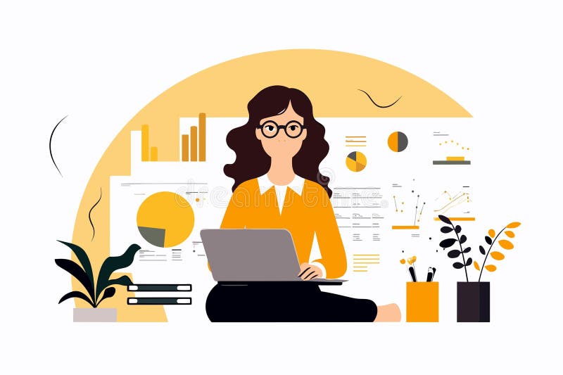 Accounting Woman Vector Flat Minimalistic Isolated Illustration Stock ...