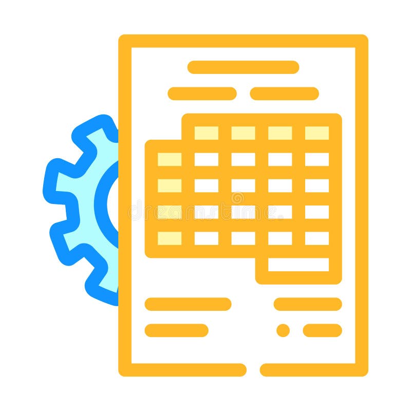 Accounting Working Process Erp Color Icon Vector Illustration Stock ...