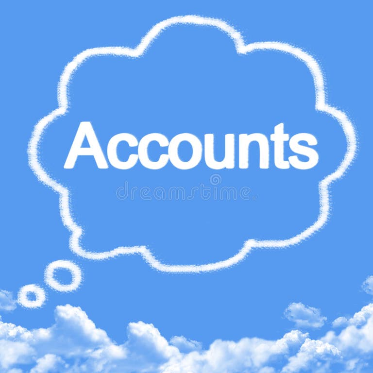 Accounts cloud shape stock illustration. Illustration of blue - 142762960