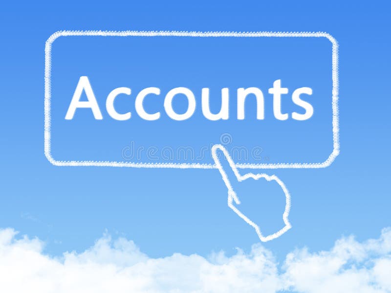 Accounts cloud shape stock illustration. Illustration of dreams - 142763025