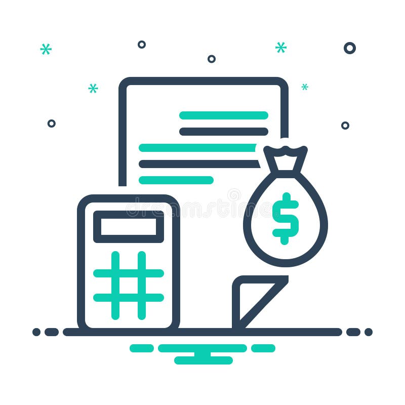 Mix Icon for Accounts, Calculation and Description Stock Vector ...
