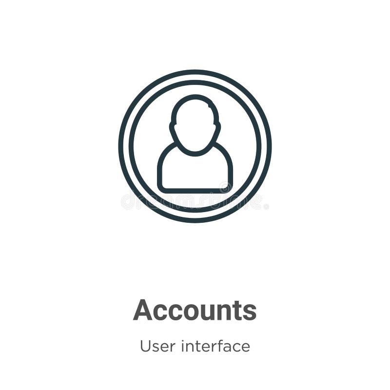 Outline Accounts Vector Icon. Isolated Black Simple Line Element ...
