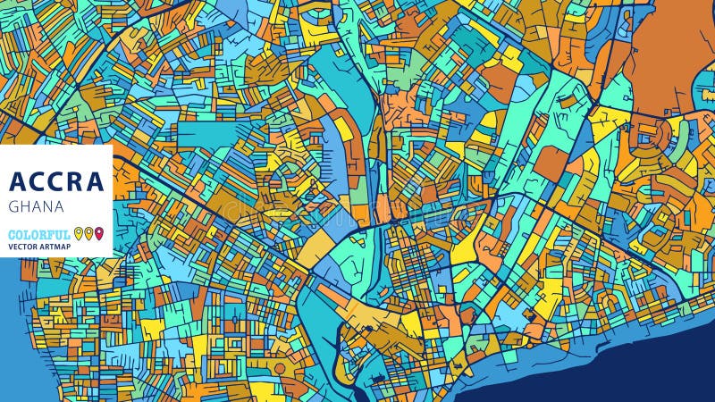 Accra Ghana. Mapa Detallado Del País Con La Ubicación En La Ciudad ...