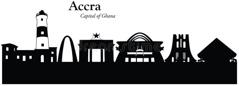 Accra, Ghana stock vector. Illustration of arch, theater - 72319002