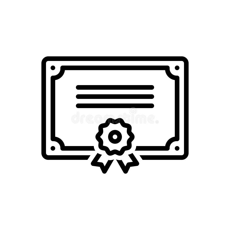 Black Line Icon for Accreditation, Certificate and Award Stock Vector ...