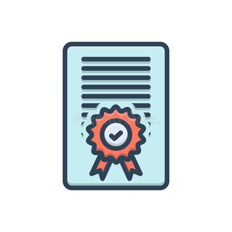 Color Illustration Icon for Accreditation, Certificate and Diploma ...