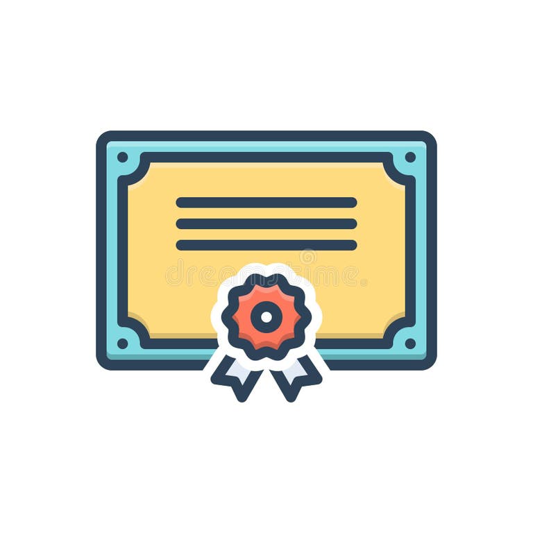 Color Illustration Icon for Accreditation, Certificate and Best Stock ...