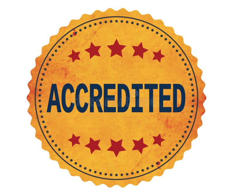 ACCREDITED Text, on Vintage Yellow Sticker Stamp. Stock Illustration ...