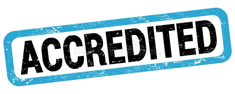 ACCREDITED Text Written on Blue-black Rectangle Stamp Stock Image ...