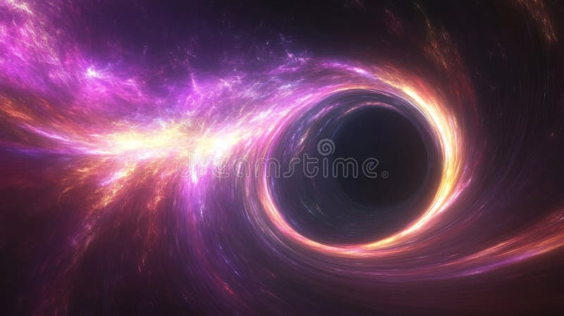Accretion Disk Surrounding a Black Hole in Space Stock Illustration ...