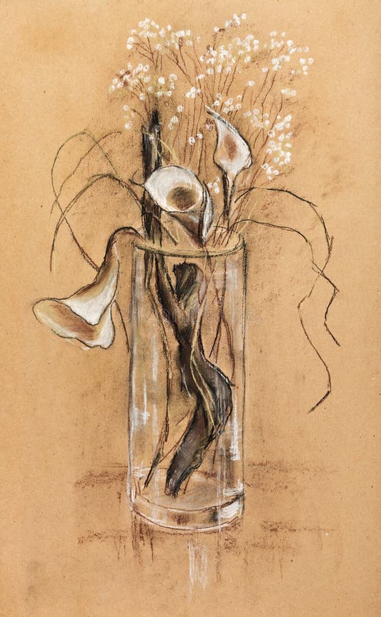 Accroc En Bois Dans Le Vase Illustration Stock - Illustration of vase ...