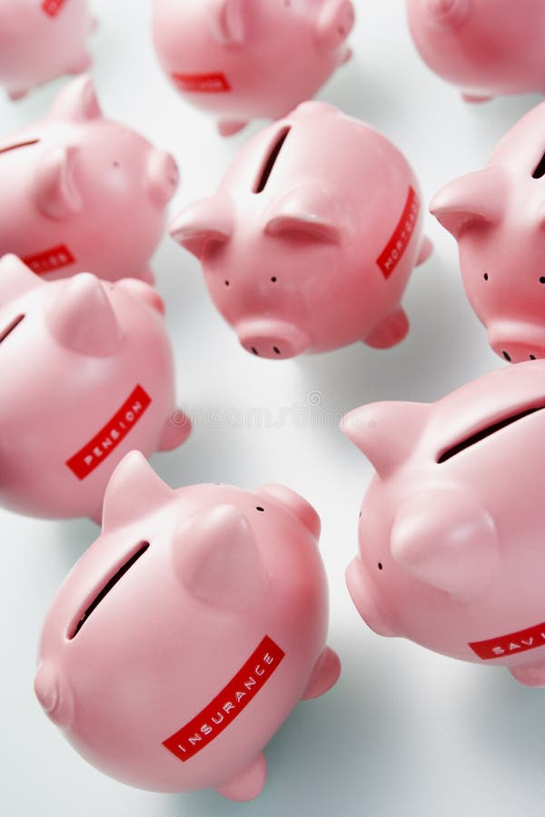 Accumulation of Piggy Banks Stock Photo - Image of focus, investment ...