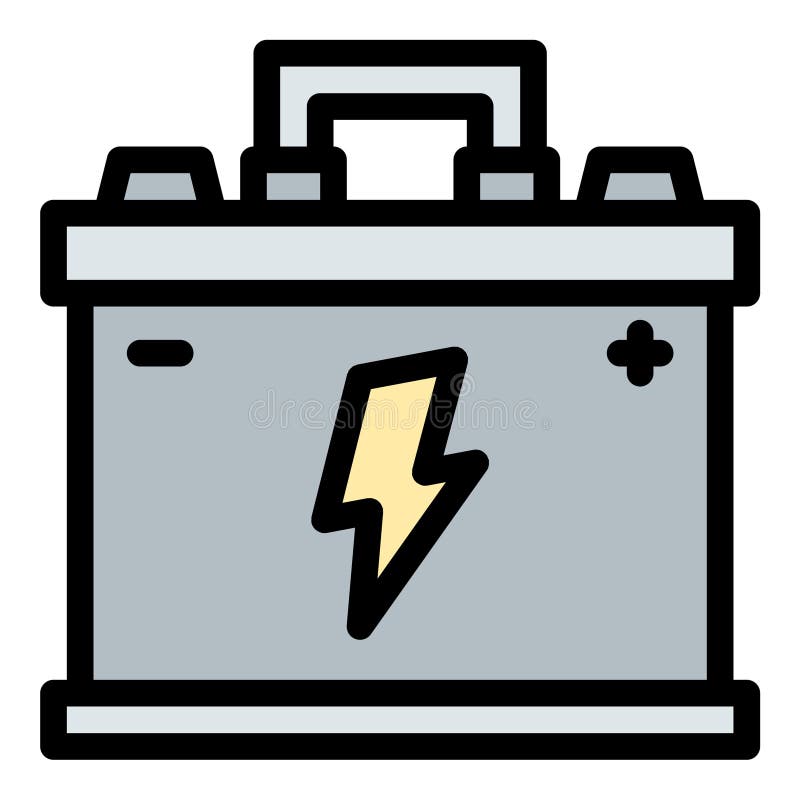 Accumulator Icon Flat Line Style Illustration Representing Energy ...