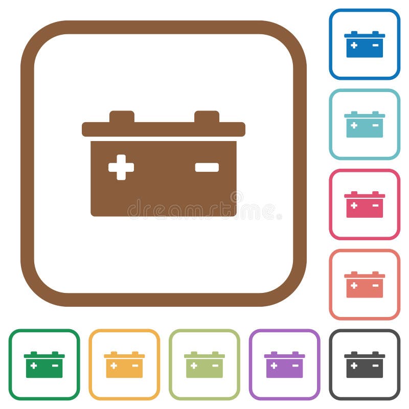 Accumulator Simple Icon, Battery Symbol Isolated on White Background ...