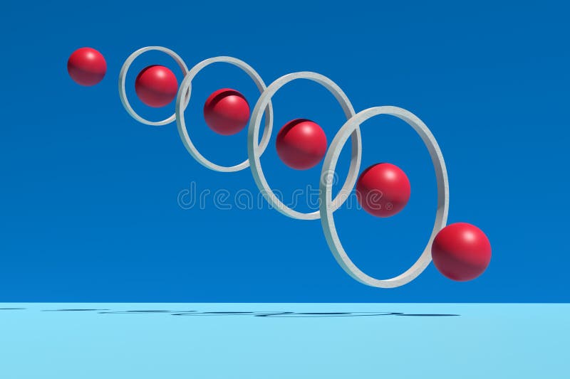 Accuracy, Agility, Progress and Perfection Concepts. Red Balls Going ...