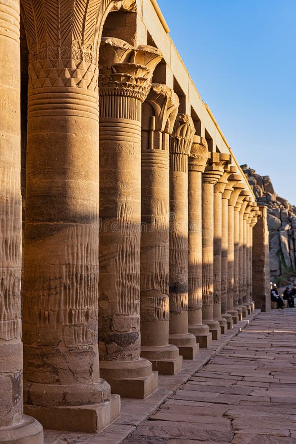 Ancient Egyptian Columns - History of Egypt - Aswan Stock Image - Image ...