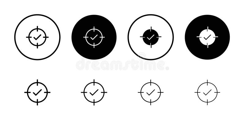 Accuracy Icon Flat Fill Set Collection Stock Vector - Illustration of black, targeting: 340910671