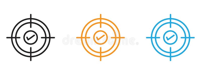 Accuracy Icon Thin Line Illustration Set Stock Vector - Illustration of ...