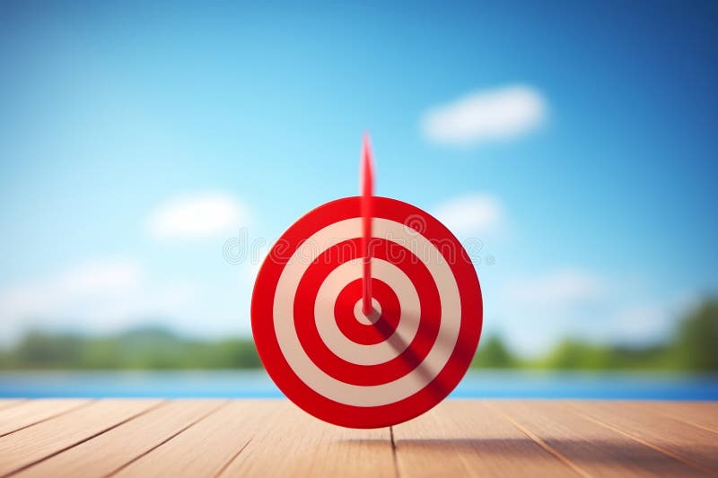Accurate Arrow Hit Target. Generative AI Stock Illustration ...