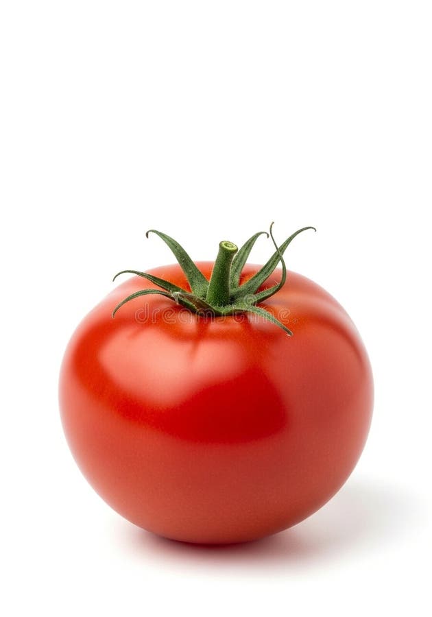 Bright Red Tomato on a White Background. Stock Illustration ...
