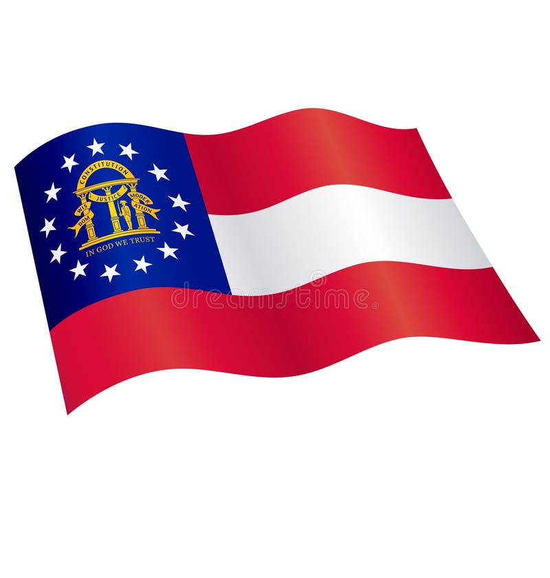 Accurate Correct Georgia Ga State Flag Flying Stock Illustration ...