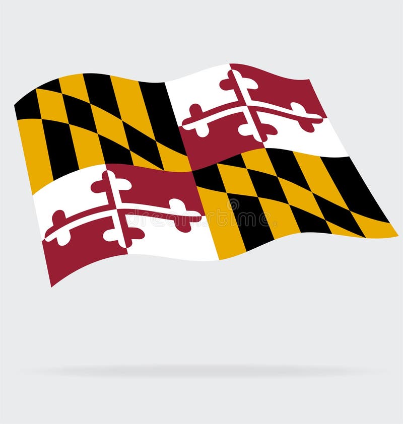 Accurate Correct Maryland Md State Flag Flying Stock Illustration ...
