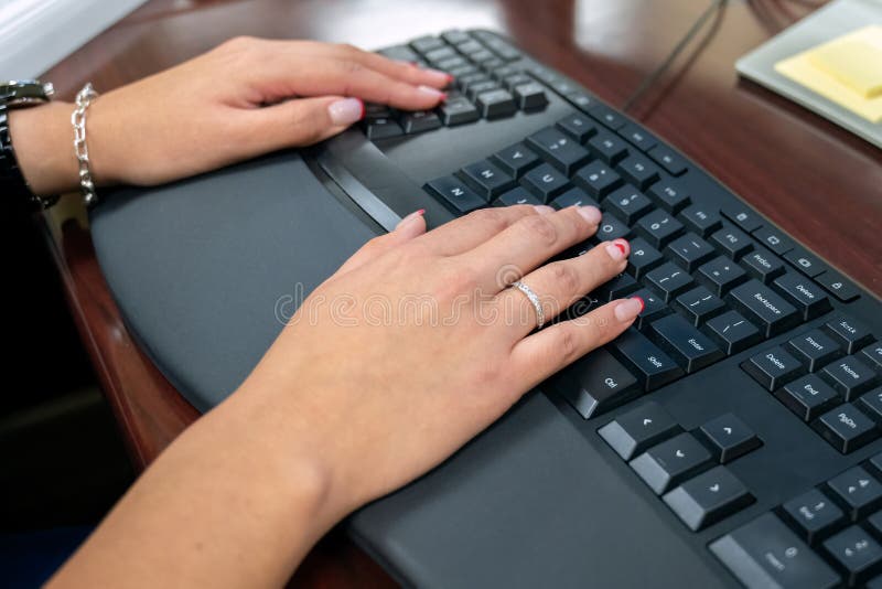 Accurate Data Entry into the Computer Stock Image - Image of typing ...