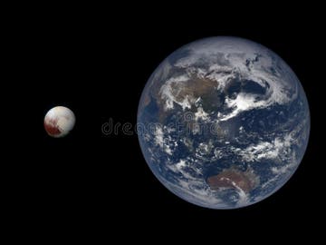 Accurate Size Comparison of Earth and Pluto. Planets of Solar System ...