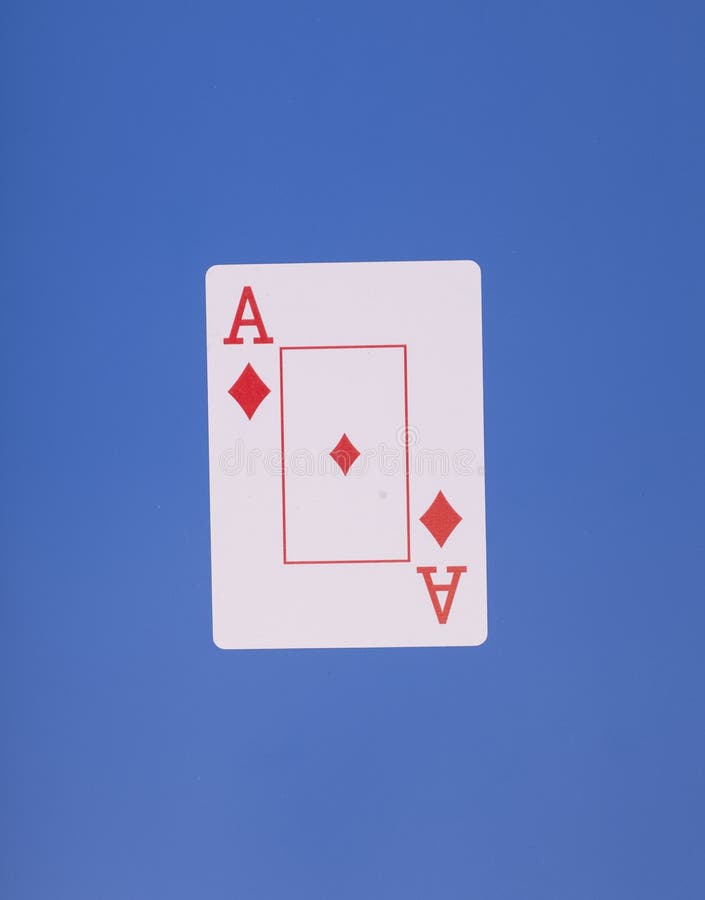 Ace of Diamonds Playing Card,on Blue Stock Photo - Image of success ...