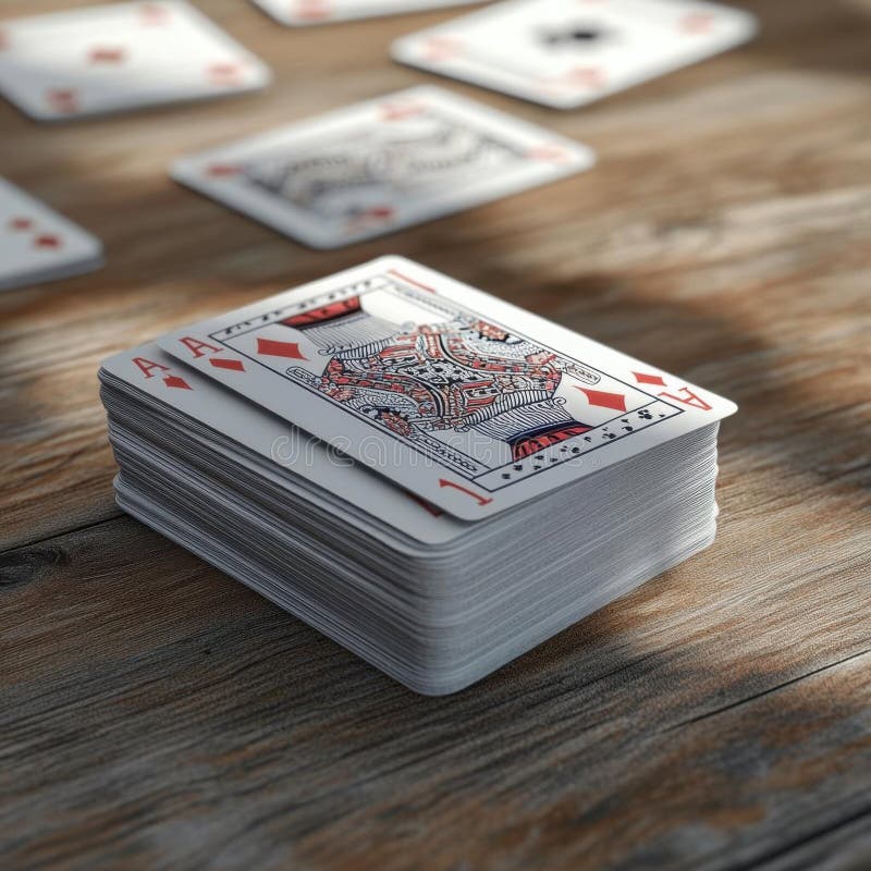 Ace of Diamonds on a Stack of Playing Cards Stock Illustration ...